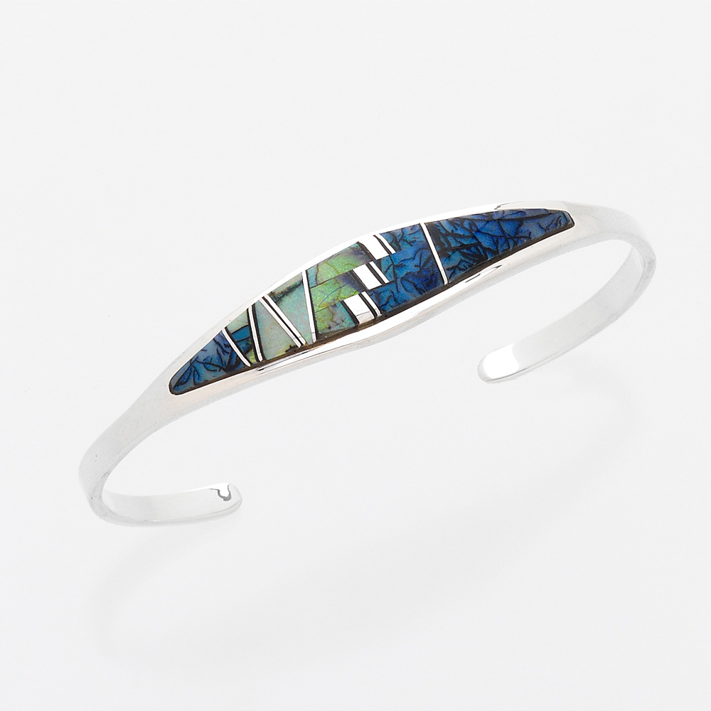 Spider Web Opal Large Taper Cuff Bracelet - Southwest Indian Foundation ...
