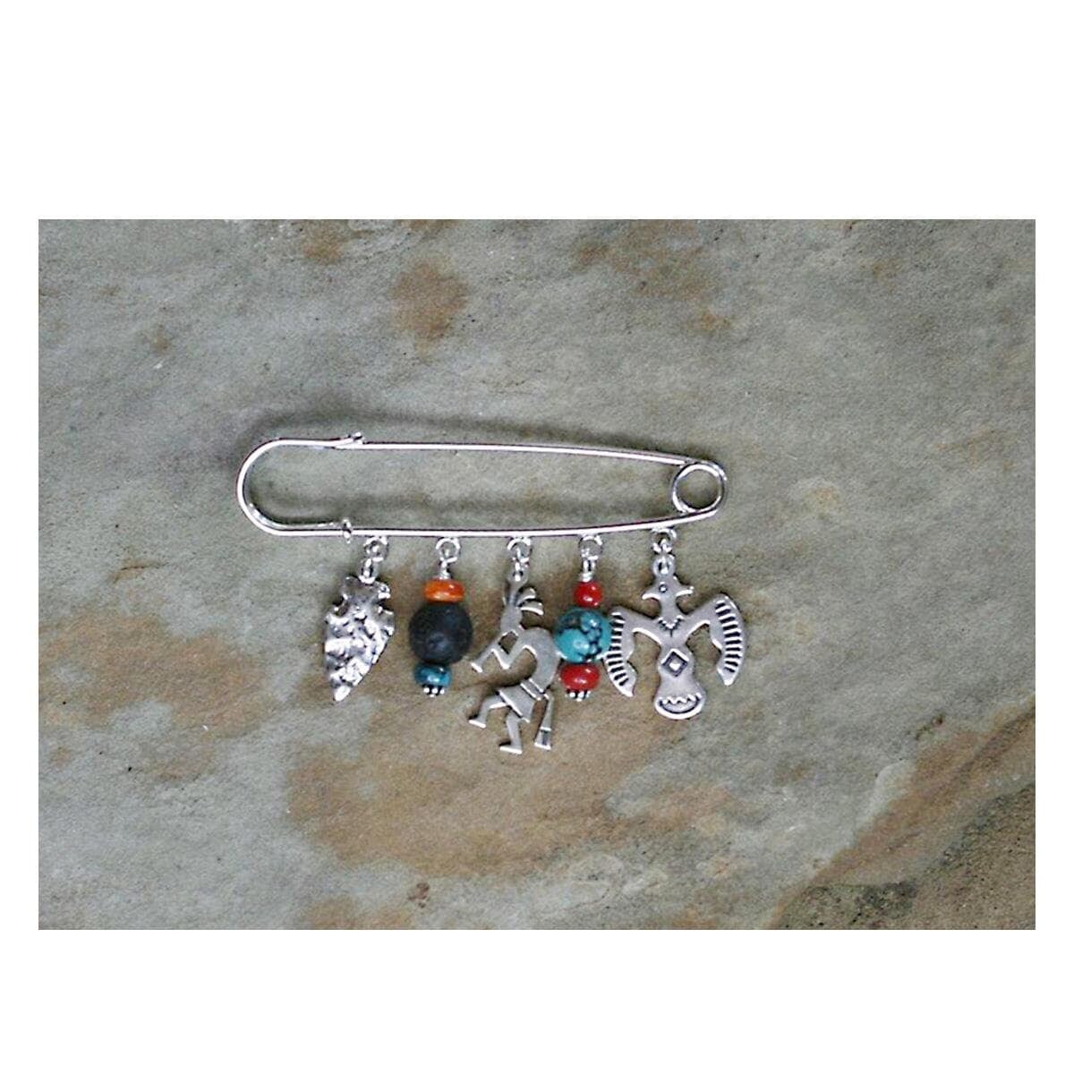 Five Dangle Charm Pin - Southwest Indian Foundation - 6598